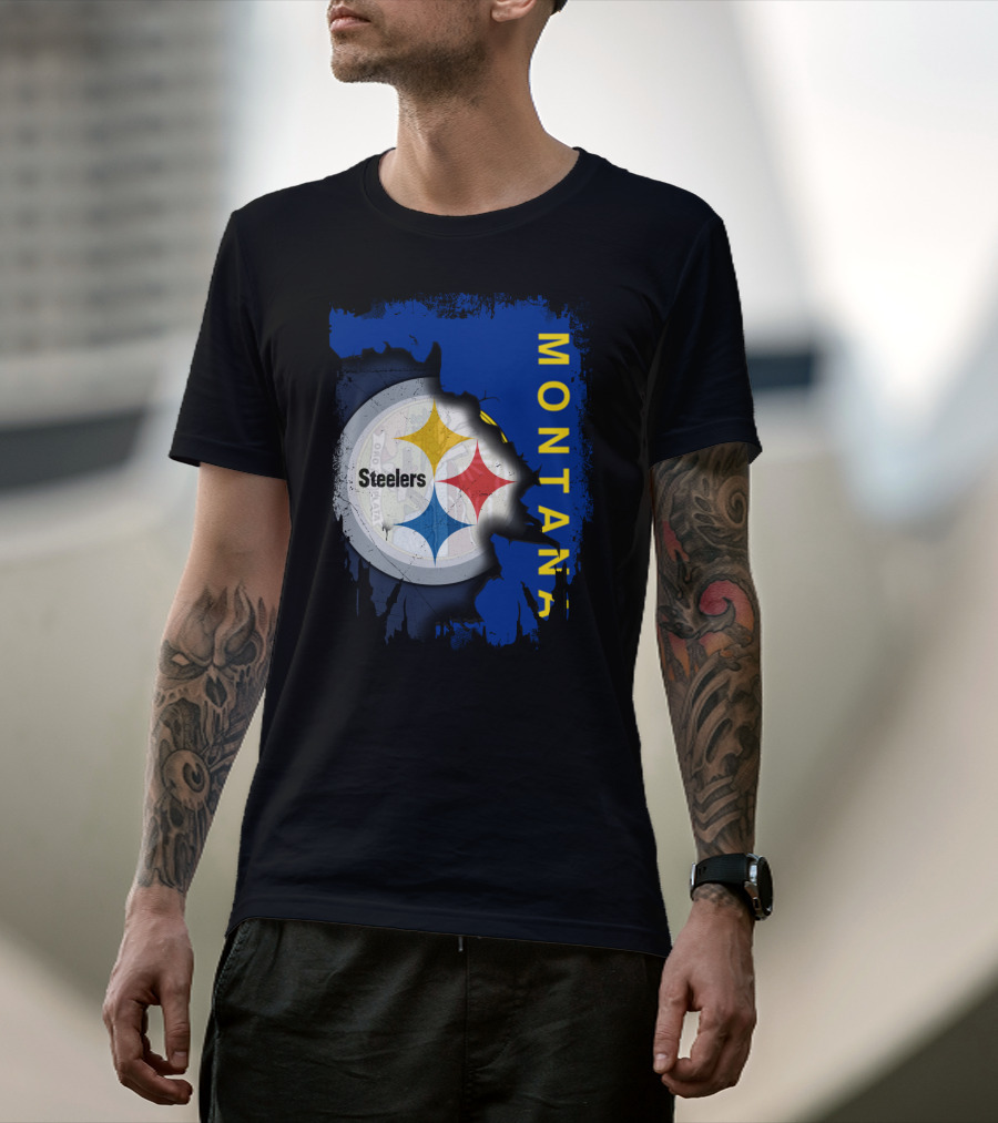 Montana Steelers Emblem With State T-Shirt