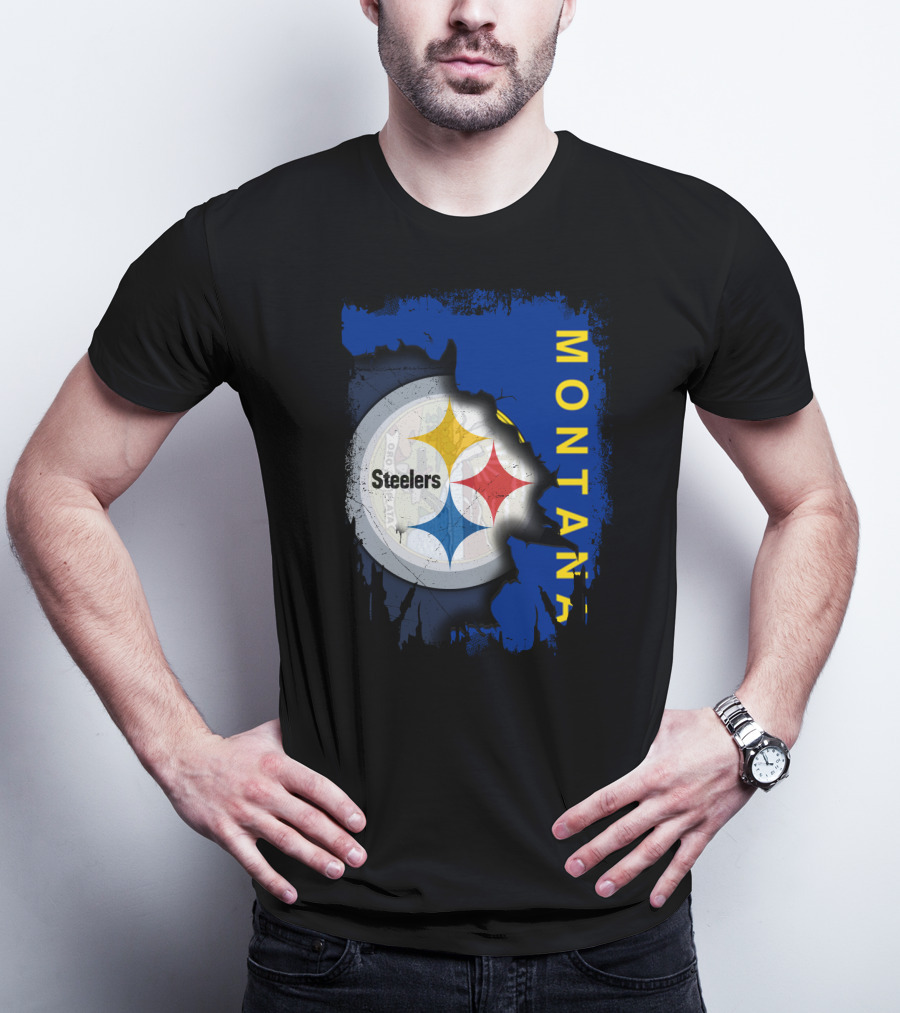 Montana Steelers Emblem With State T-Shirt