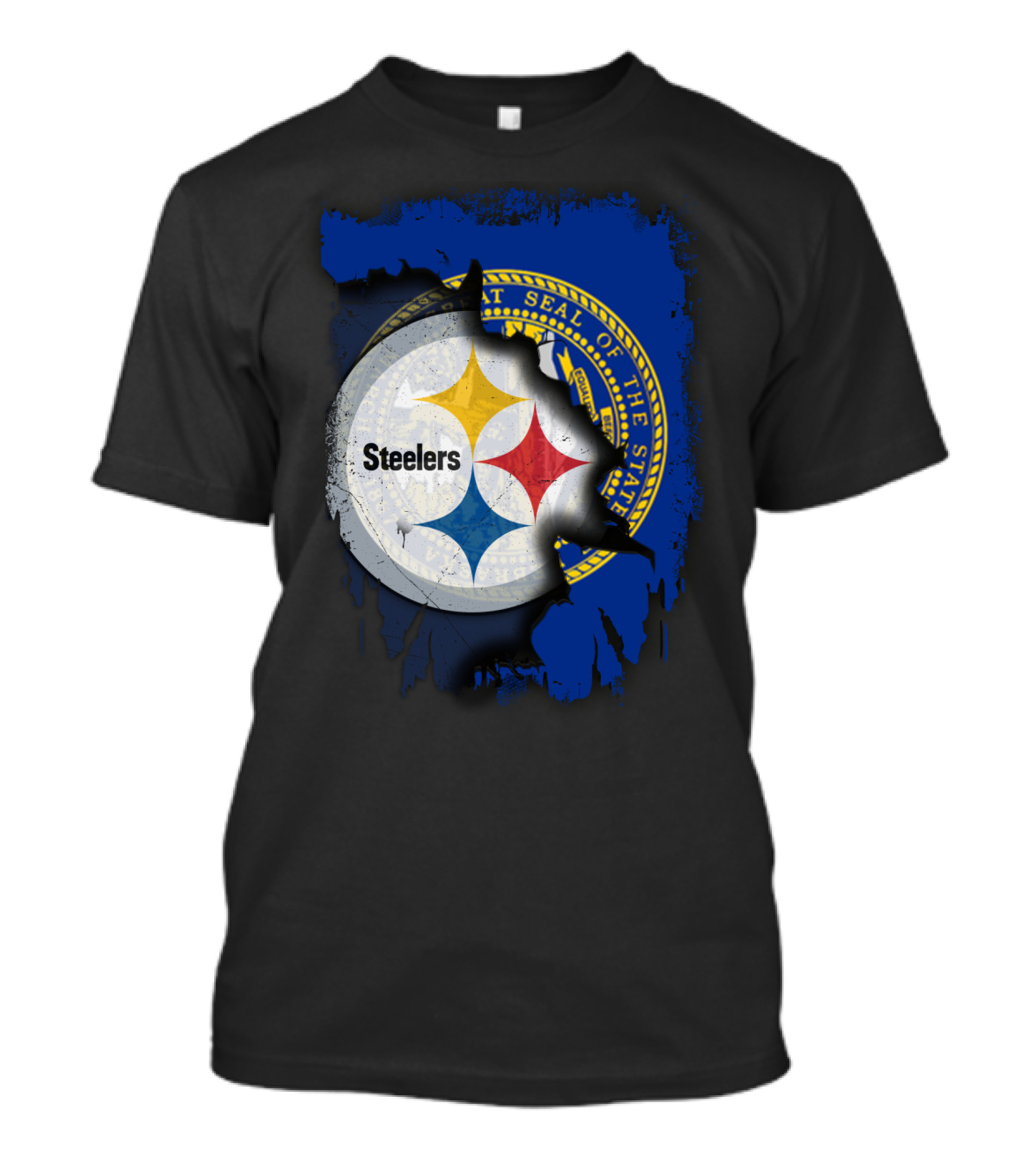 Nebraska State Seal With Steelers Logo Integration T-Shirt