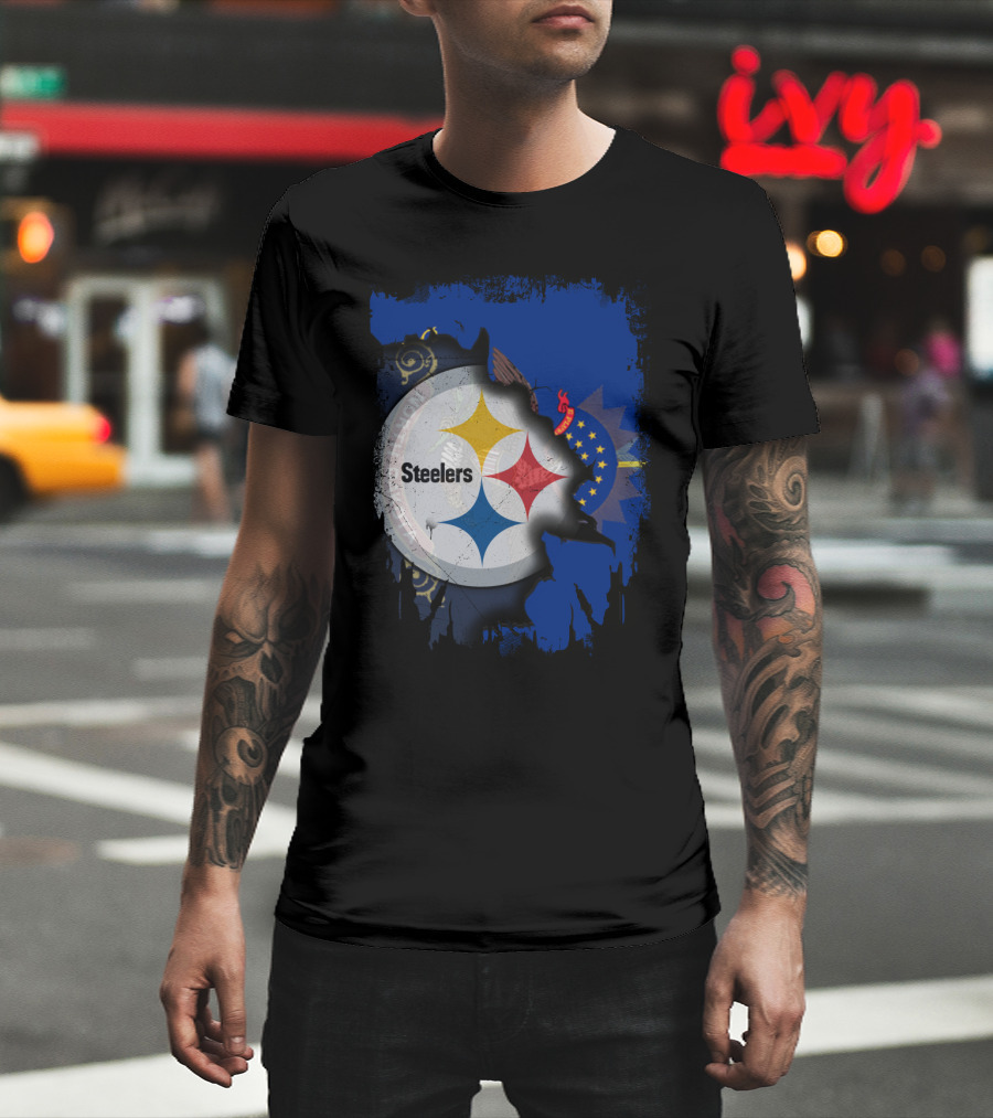 North Dakota And Steelers Fan Unity T-Shirt