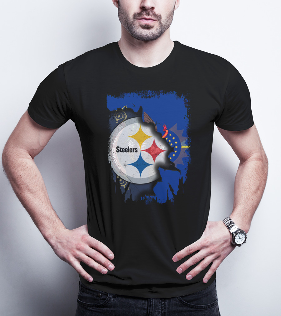 North Dakota And Steelers Fan Unity T-Shirt