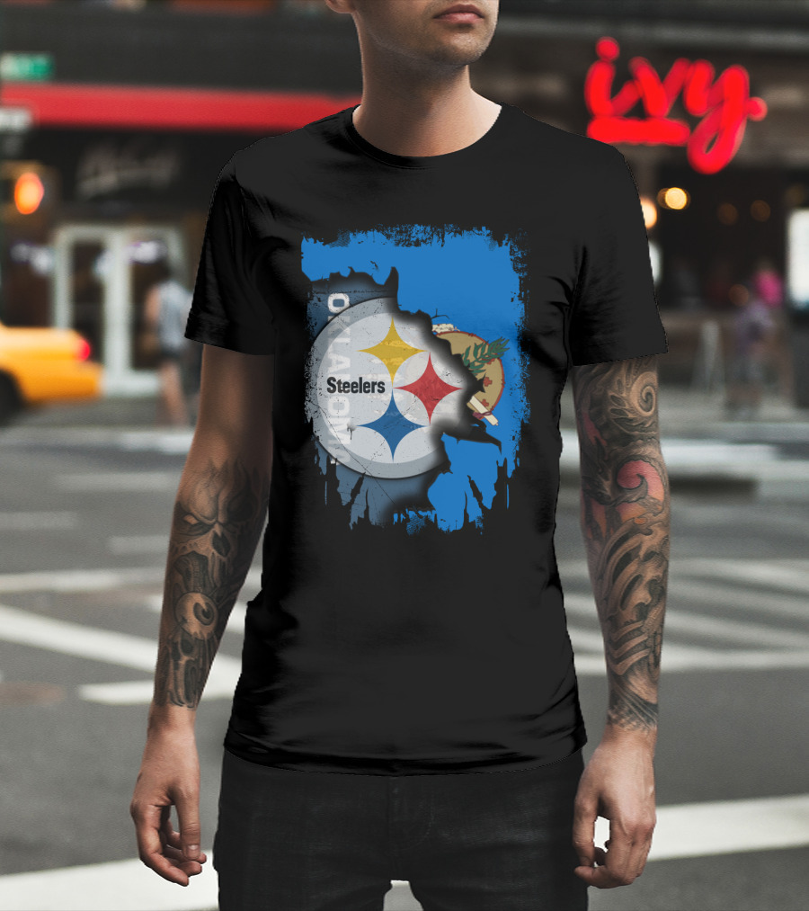 Steelers Oklahoma Pride Flag Fusion T-Shirt