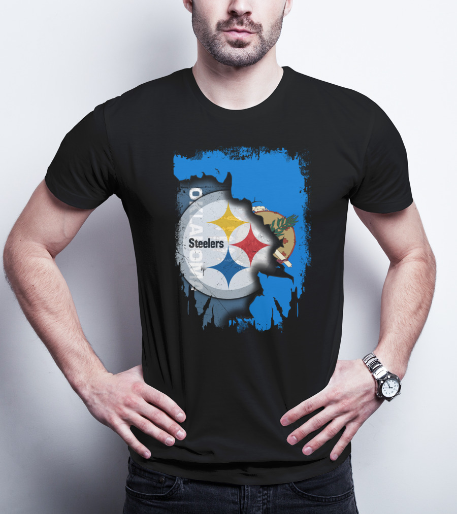 Steelers Oklahoma Pride Flag Fusion T-Shirt