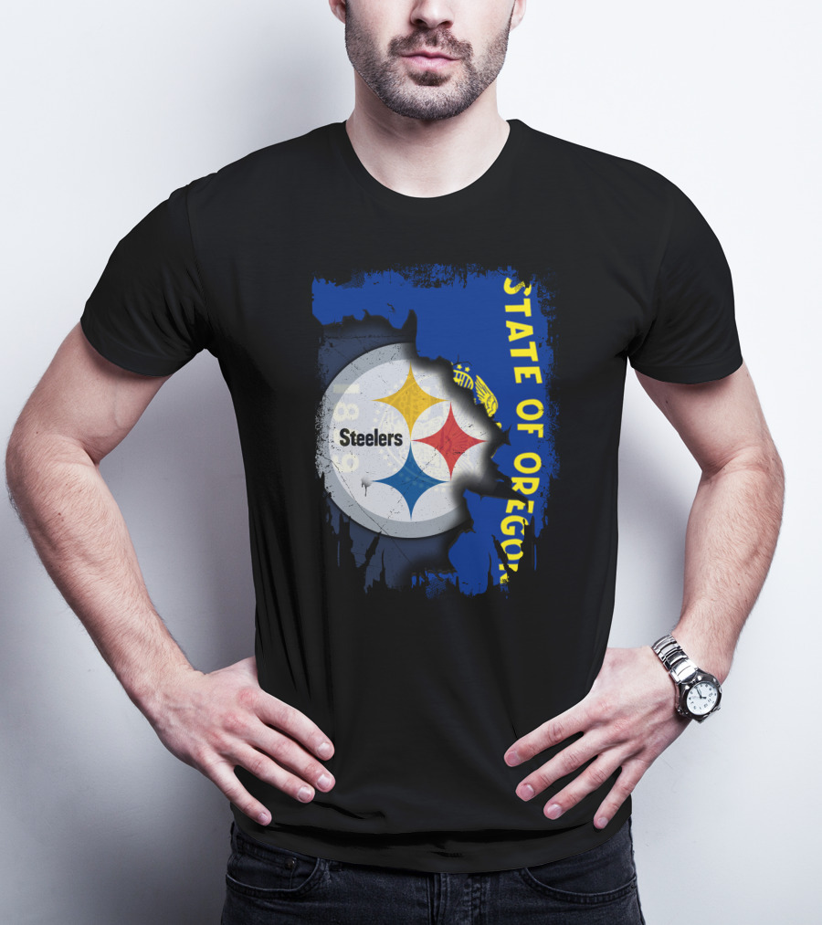 State Of Oregon 1848 Steelers Logo Fusion T-Shirt