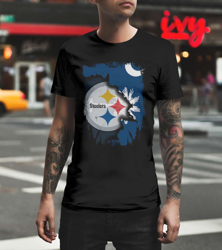 Steelers Logo Integrated With South Carolina Flag Elements T-Shirt