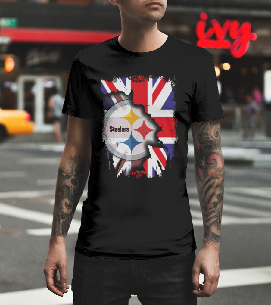 Steelers Union Jack Together United Kingdom Supporters T-Shirt