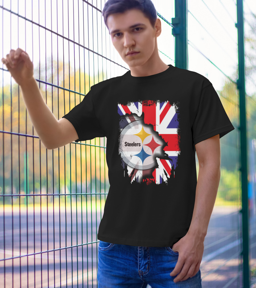 Steelers Union Jack Together United Kingdom Supporters T-Shirt
