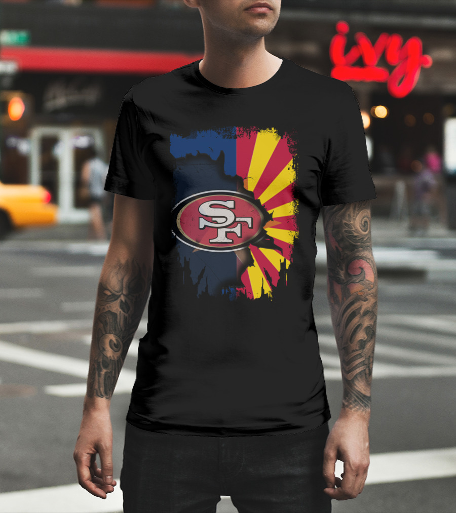 SF Arizona Flag Fusion Together 49ers T-Shirt