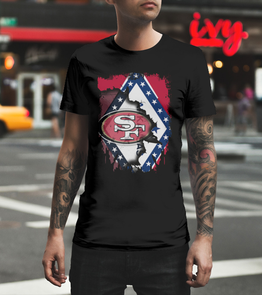 Arkansas Flag With San Francisco 49ers T-Shirt
