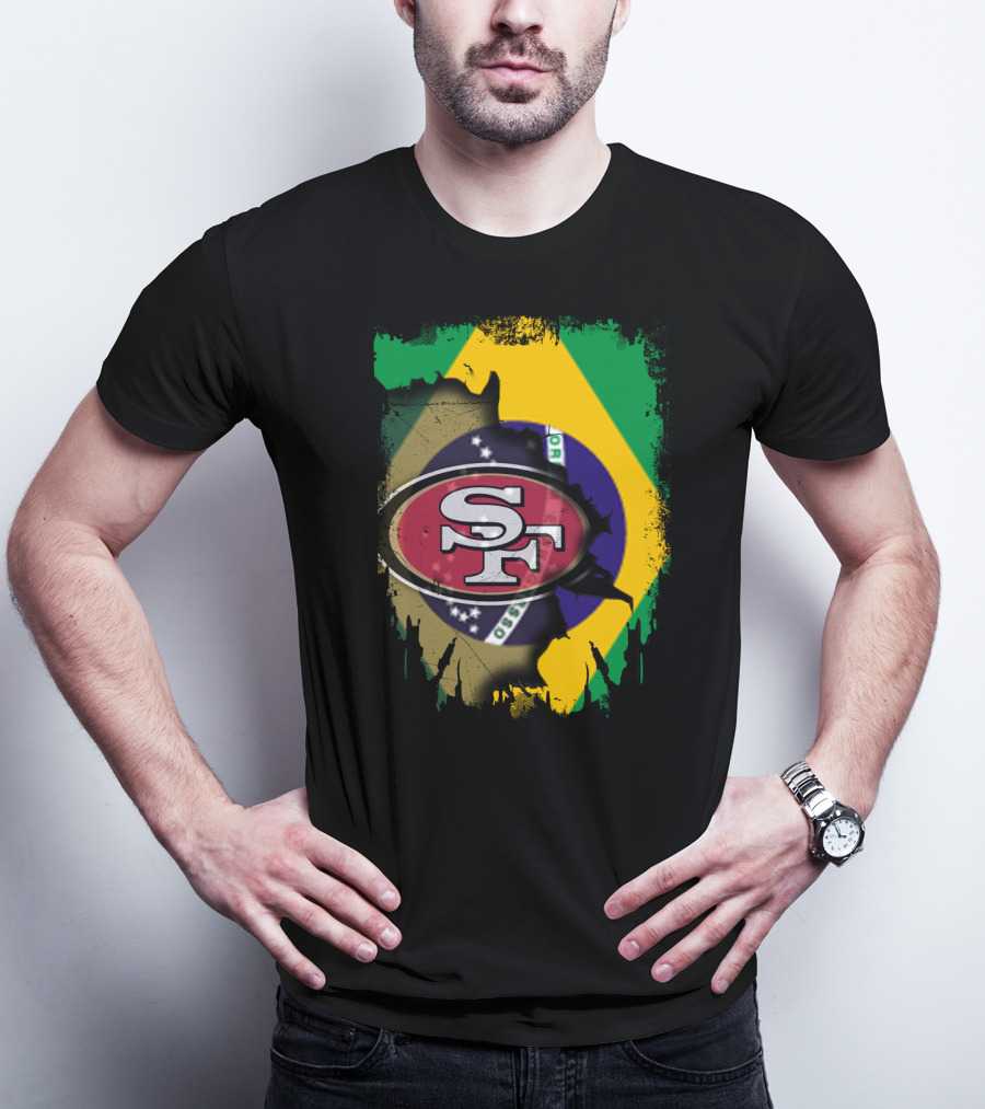 Together Brazil With San Francisco 49ers Flag Fusion T-Shirt