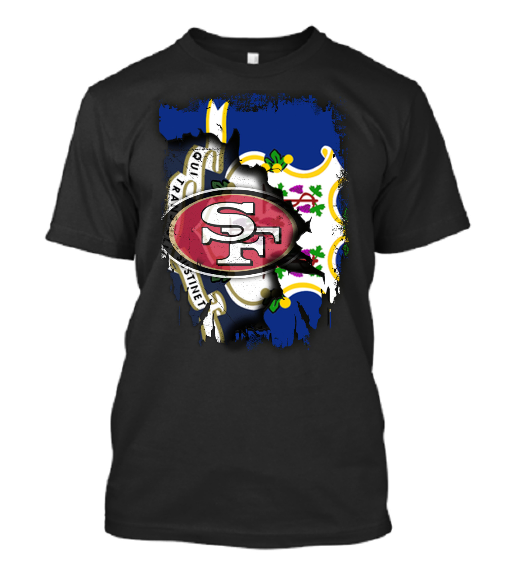 Connecticut Flag With San Francisco 49ers T-Shirt