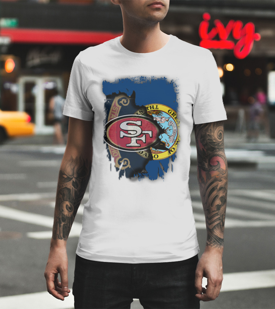 Idaho State Concept With 49ers SF Logo Fusion T-Shirt