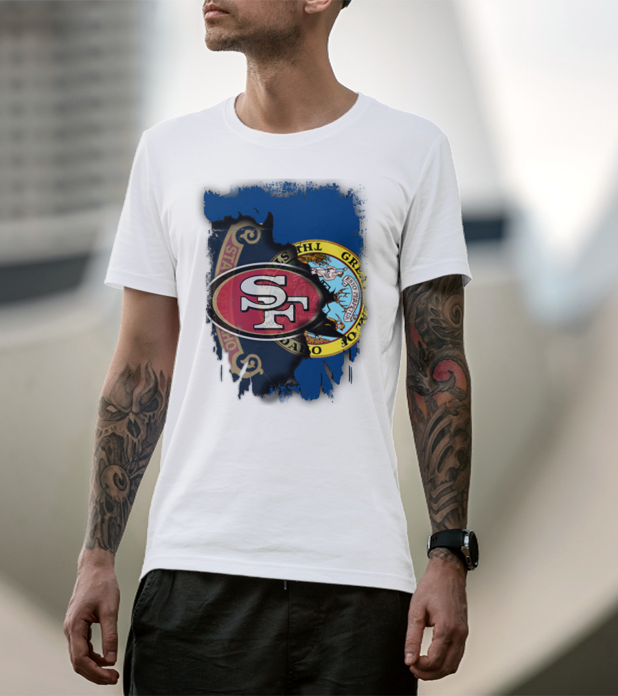 Idaho State Concept With 49ers SF Logo Fusion T-Shirt