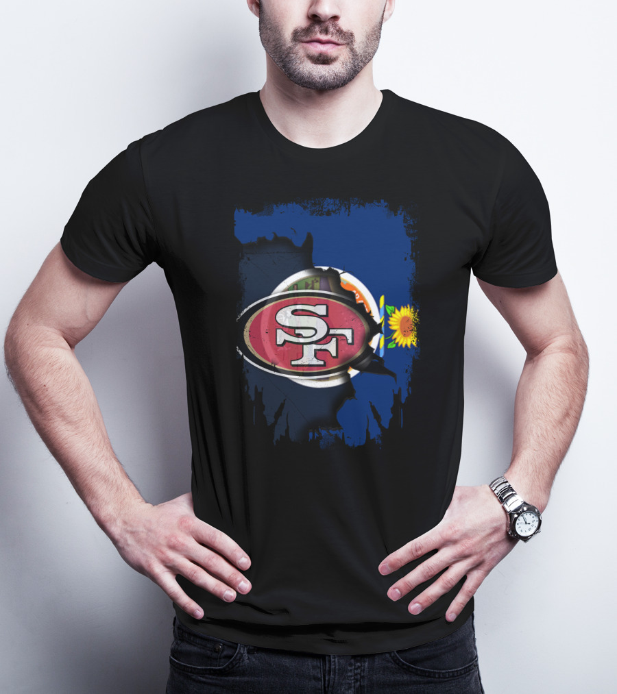 Together Kansas 49ers SF Football Logo Sunflower Flag T-Shirt