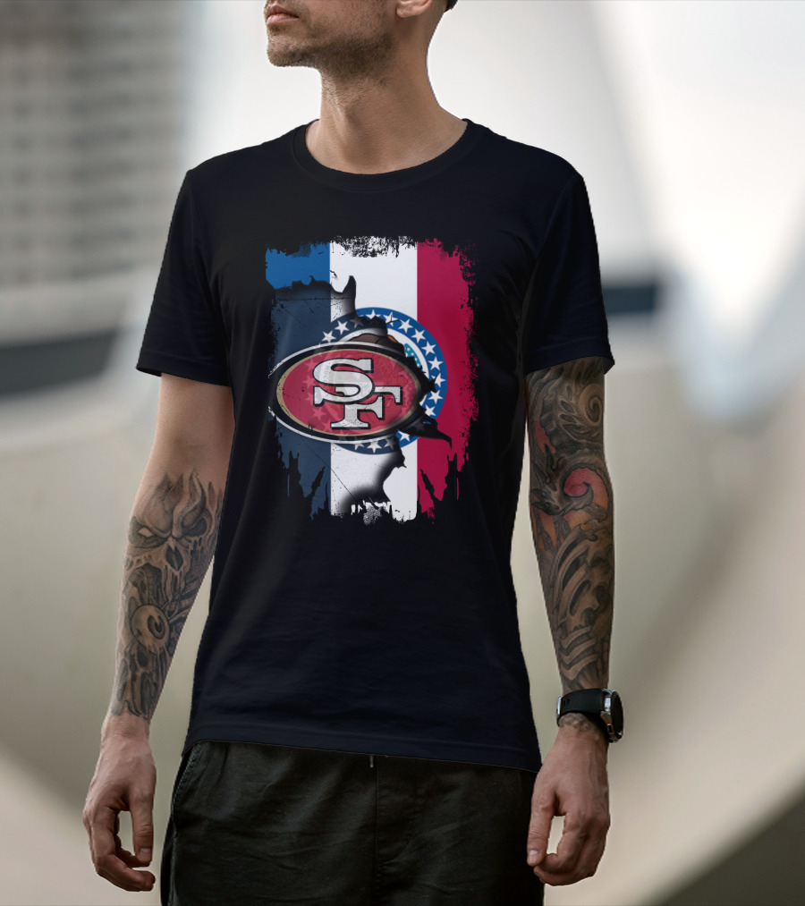 Missouri Pride With 49ers Logo And Flag Colors Unity T-Shirt