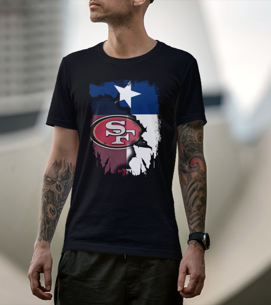 Texas And San Francisco 49ers United Emblem T-Shirt