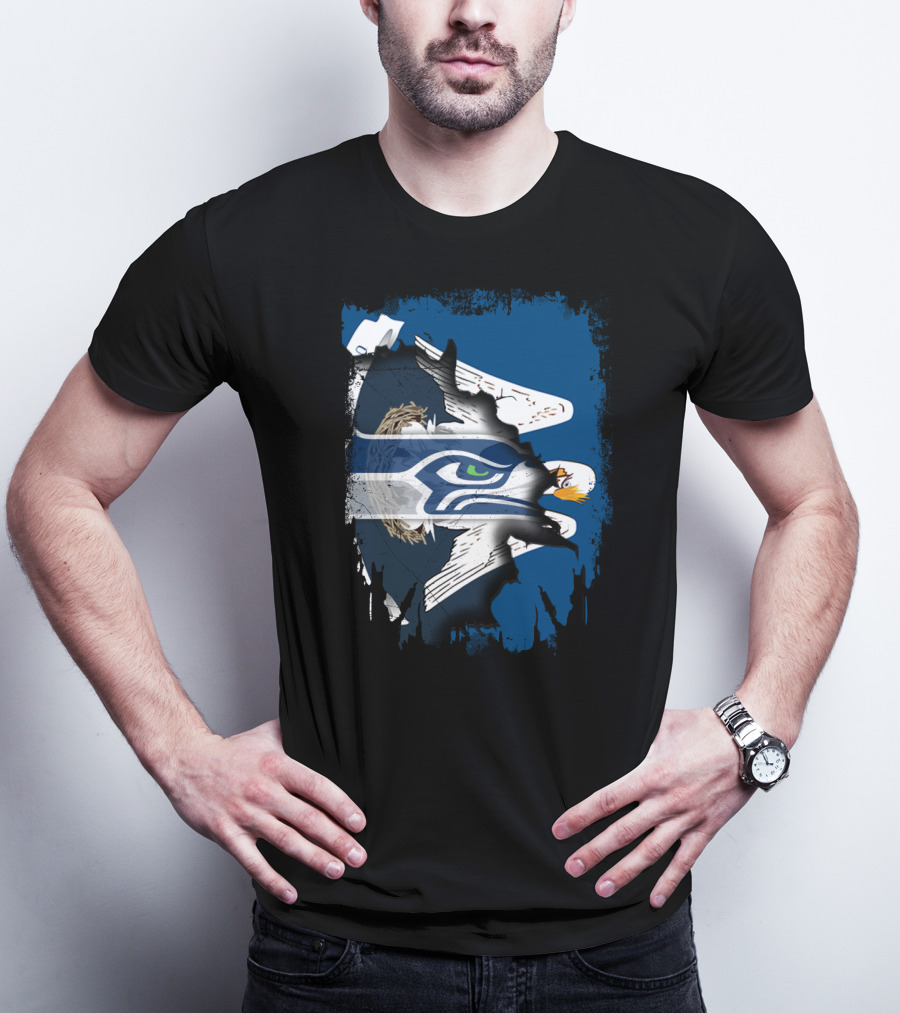 Together Louisiana With Seahawks Eagle Mashup T-Shirt