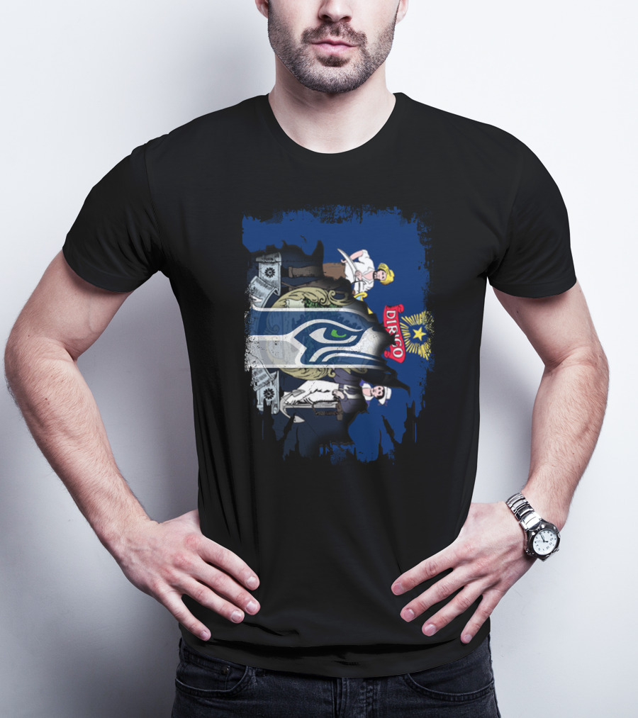 Maine Seal Seahawks Logo Dirigo Together T-Shirt