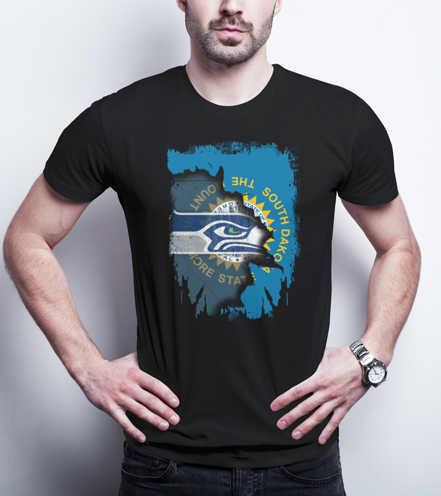 South Dakota And Seahawks Unity Flag T-Shirt