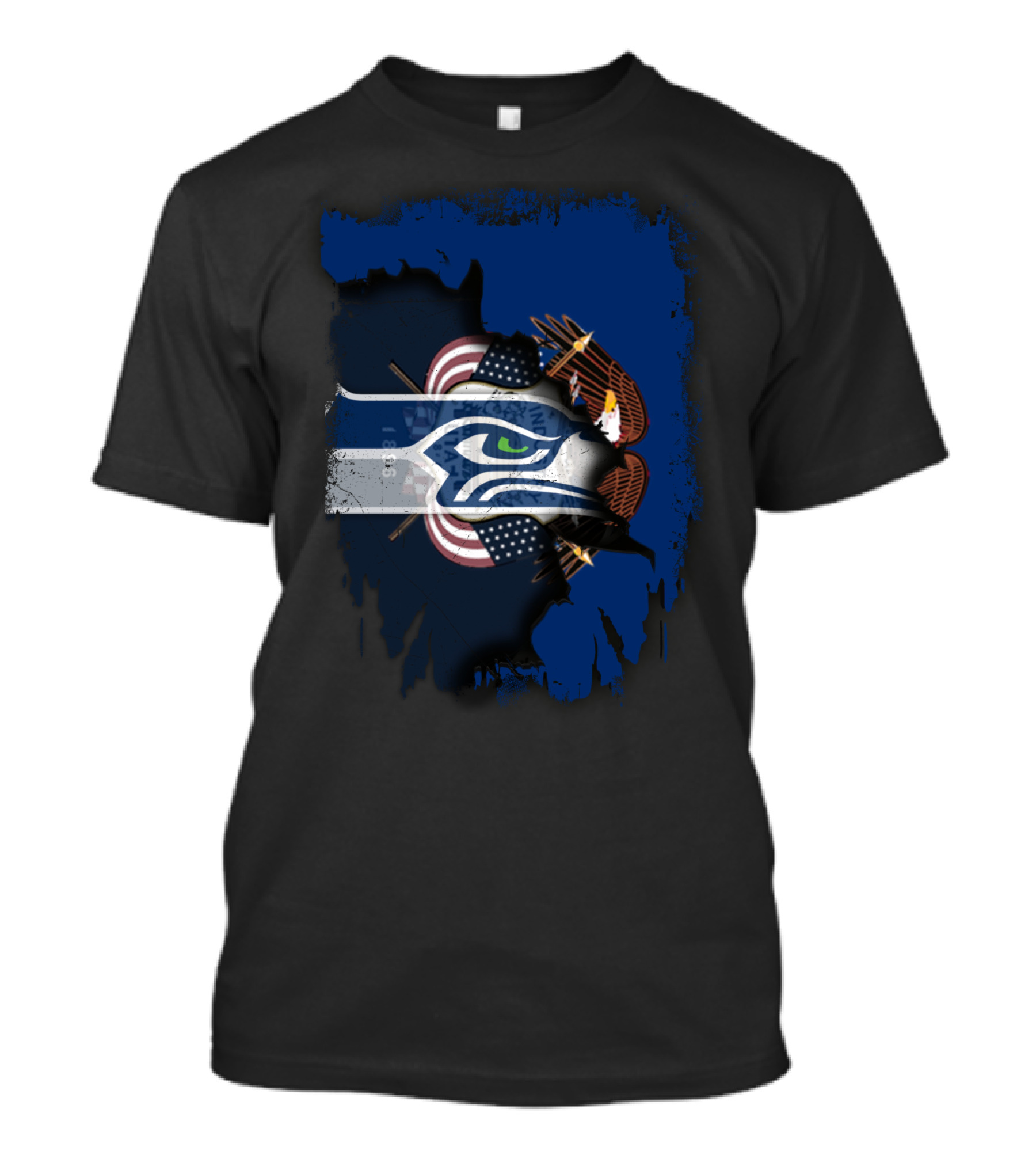 Utah Together With Seattle Seahawks American Eagle Flag T-Shirt