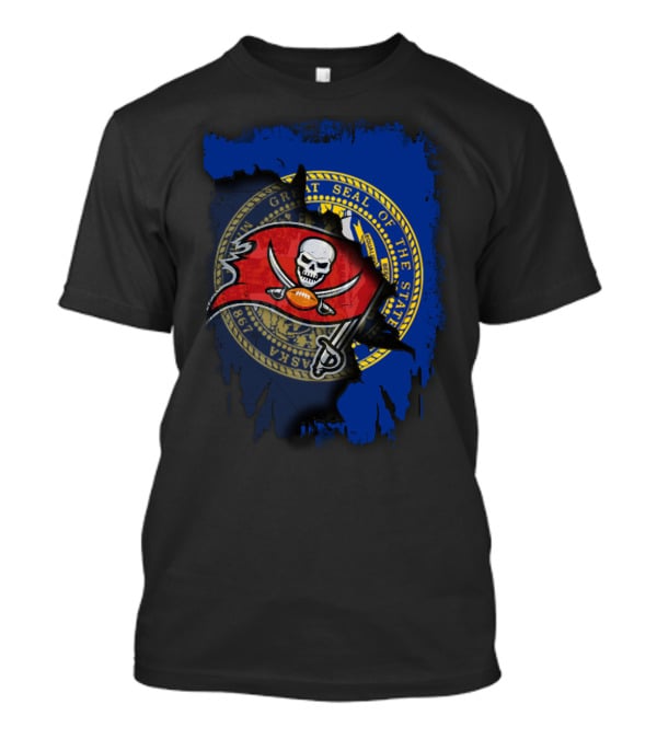 Together Nebraska State Seal With Buccaneers Football T-Shirt