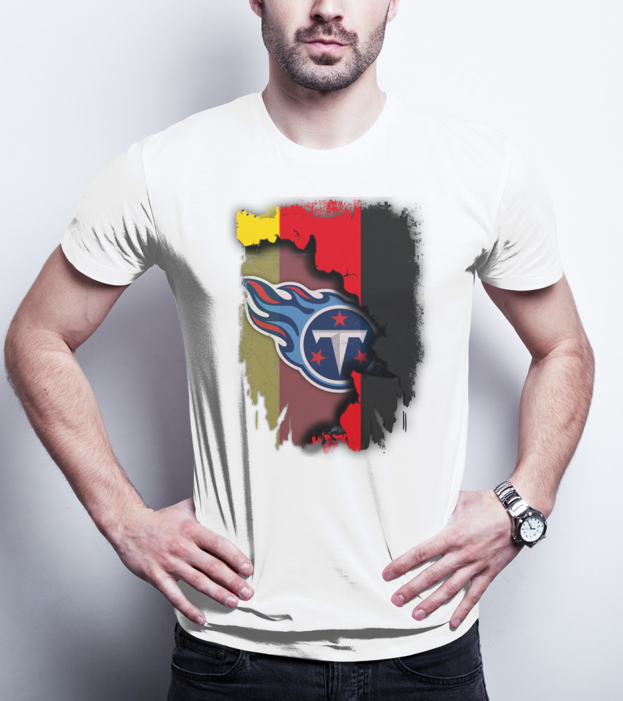 Germany United With Tennessee Titans Logo Fusion T-Shirt