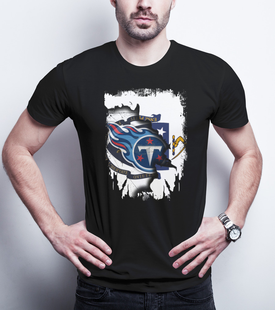 Together Massachusetts With Titans Logo Fusion T-Shirt