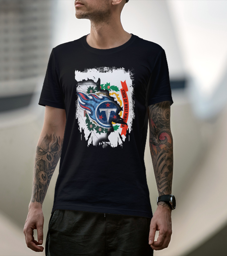State Of West Virginia With Titans Flame T-Shirt