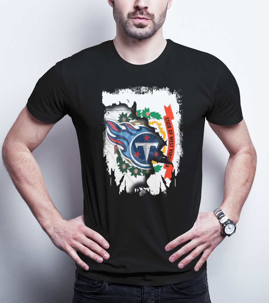 State Of West Virginia With Titans Flame T-Shirt