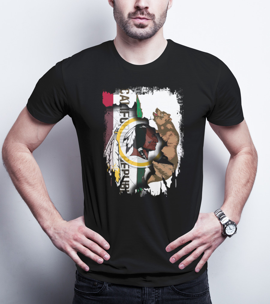 Together California Republic With Redskins Bear T-Shirt