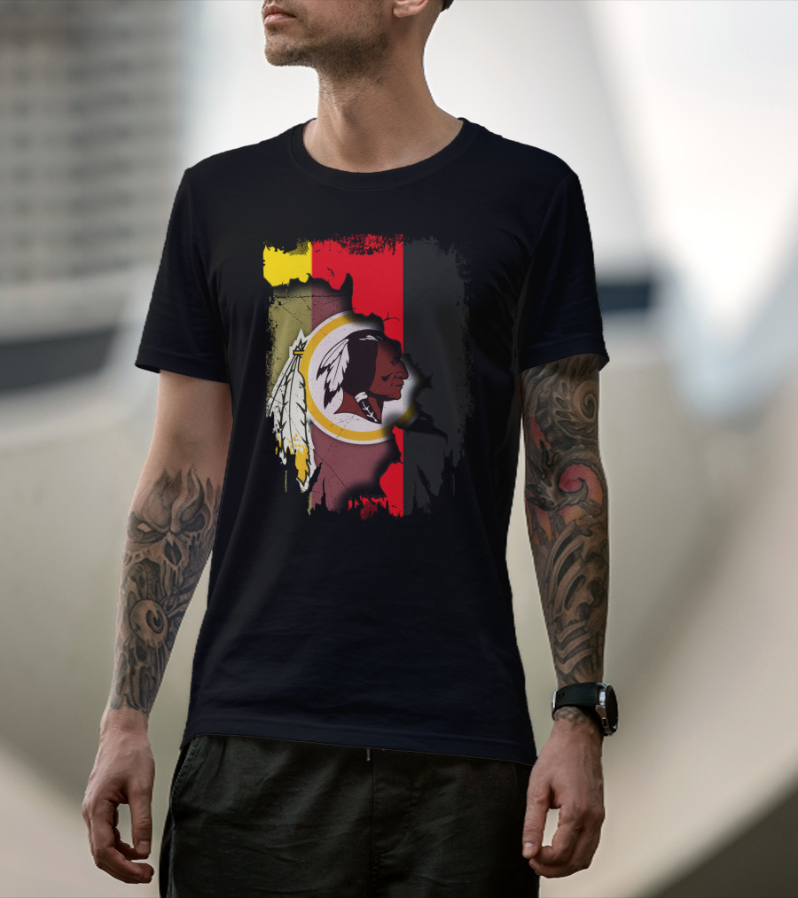 Germany Flag And Washington Football Team Logo Fusion T-Shirt