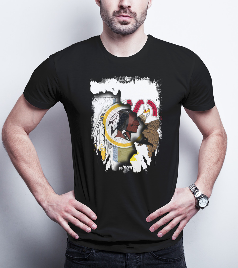 Illinois And Redskins Emblem Together With National And Sovereignty T-Shirt