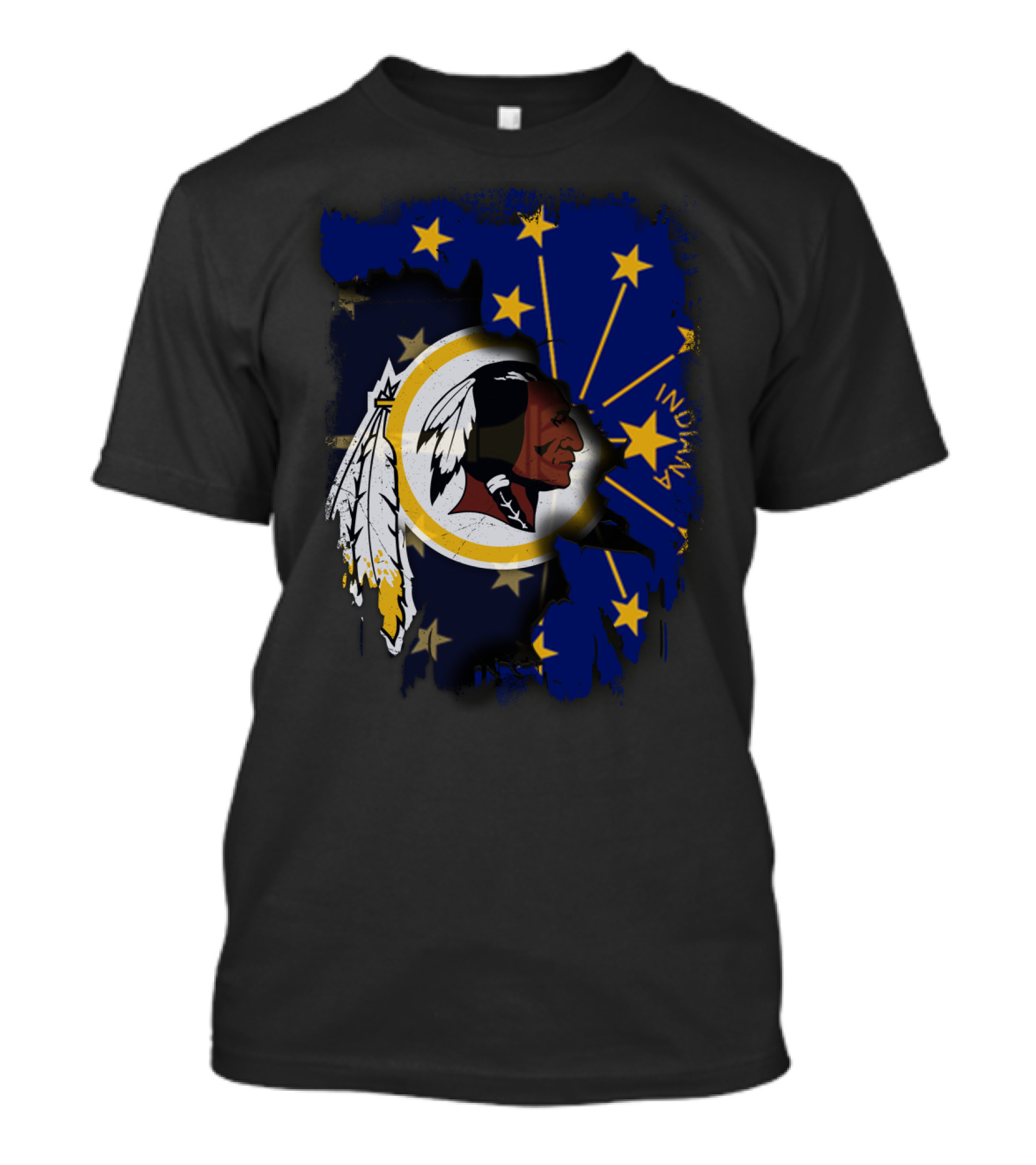 Indiana Stars And Redskins Logo Fusion T-Shirt