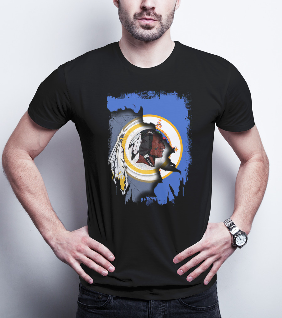 Together Minnesota With Redskins Vintage Logo And State Silhouette T-Shirt