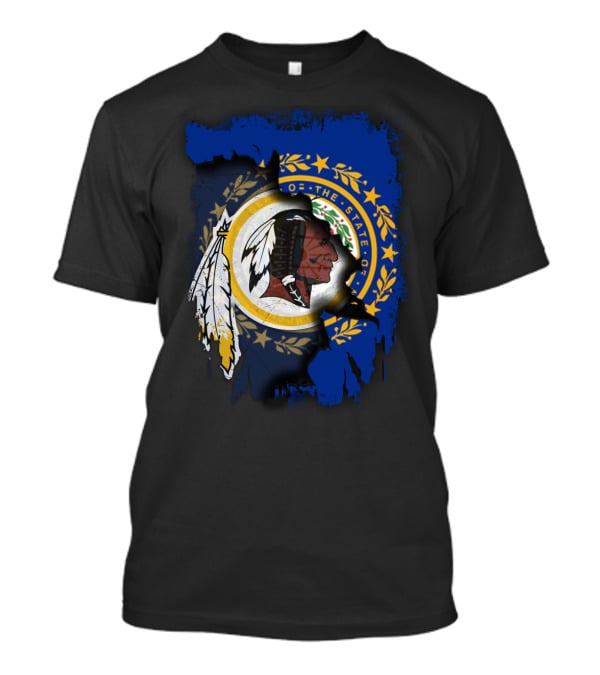 New Hampshire State Seal Blended With Historical Redskins T-Shirt