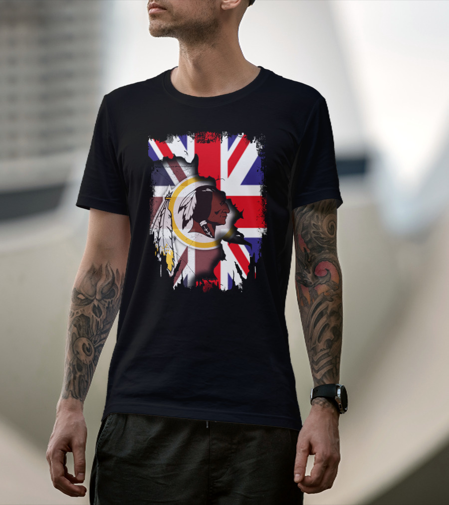 United Kingdom Union Jack With Washington Redskins T-Shirt