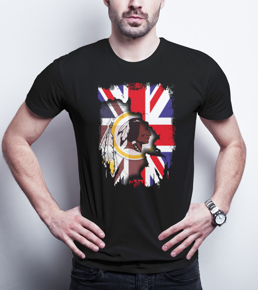 United Kingdom Union Jack With Washington Redskins T-Shirt