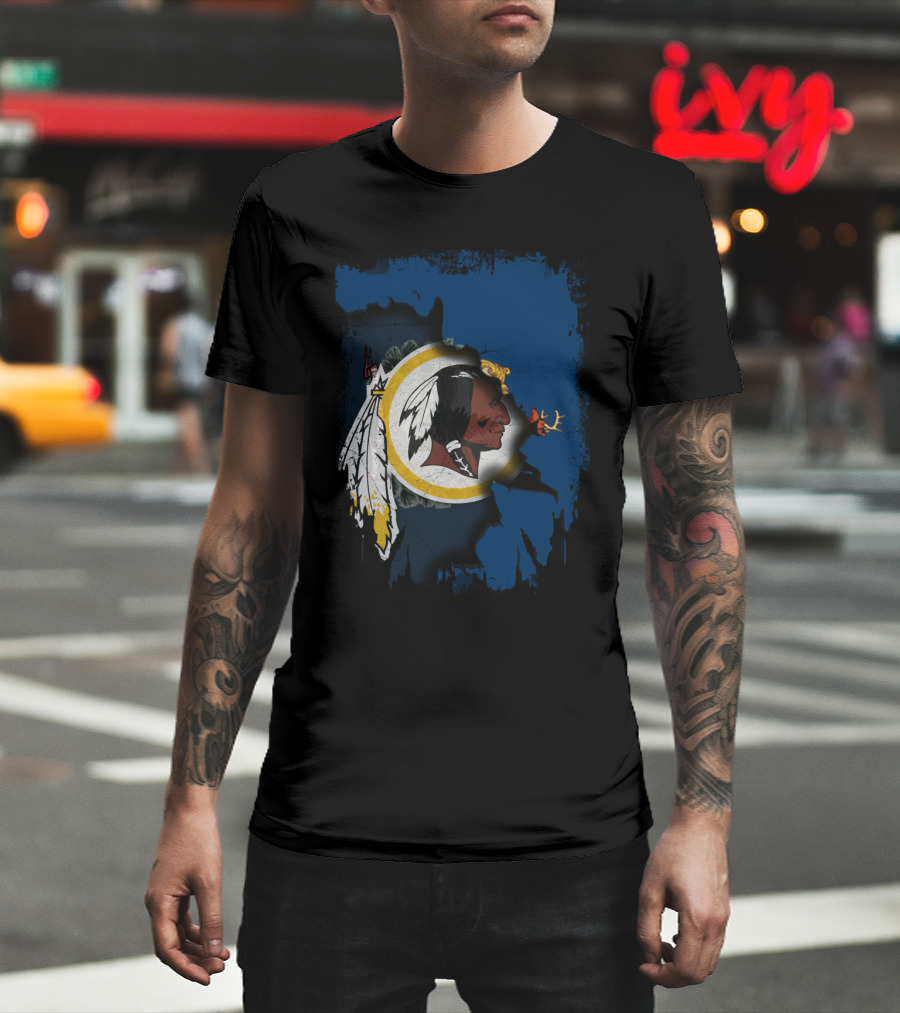 Together Vermont Redskins Map Iconography T-Shirt