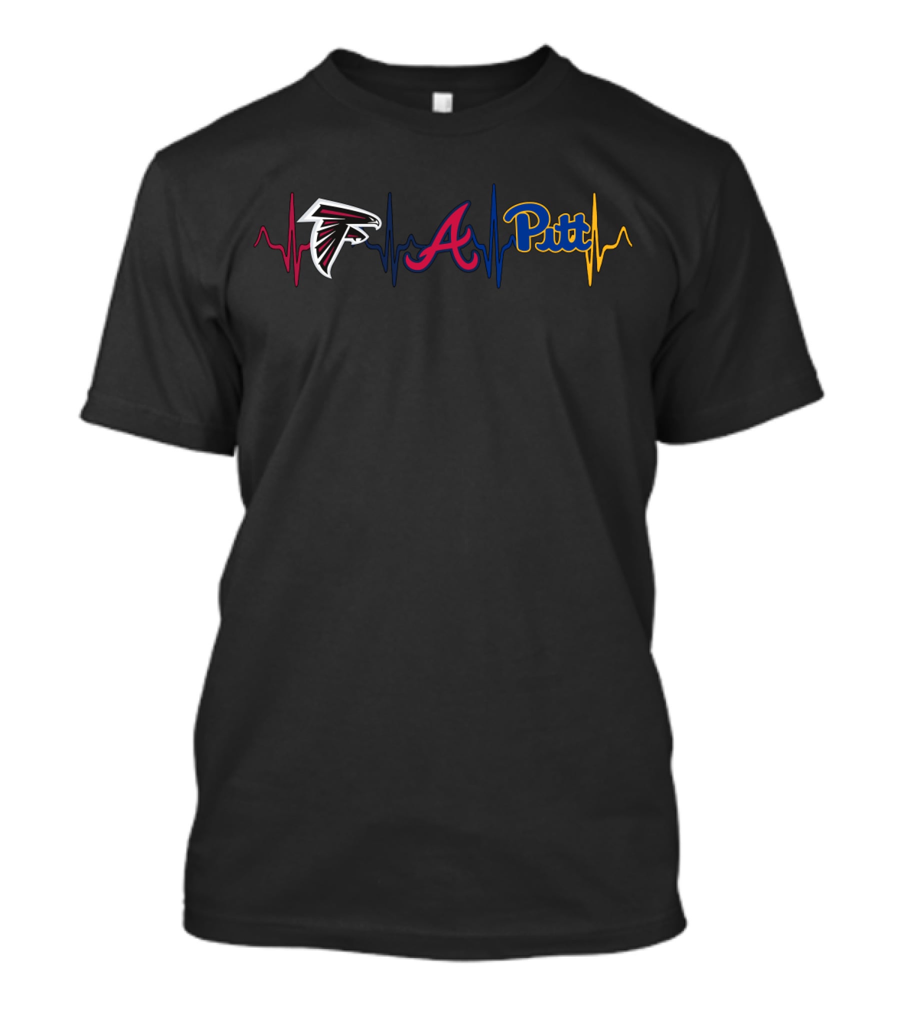 Falcons Braves Pitt Sports Heartbeat T-Shirt