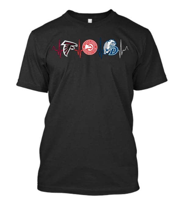 Atlanta Falcons Atlanta Hawks Drake Bulldogs Heartbeat T-Shirt