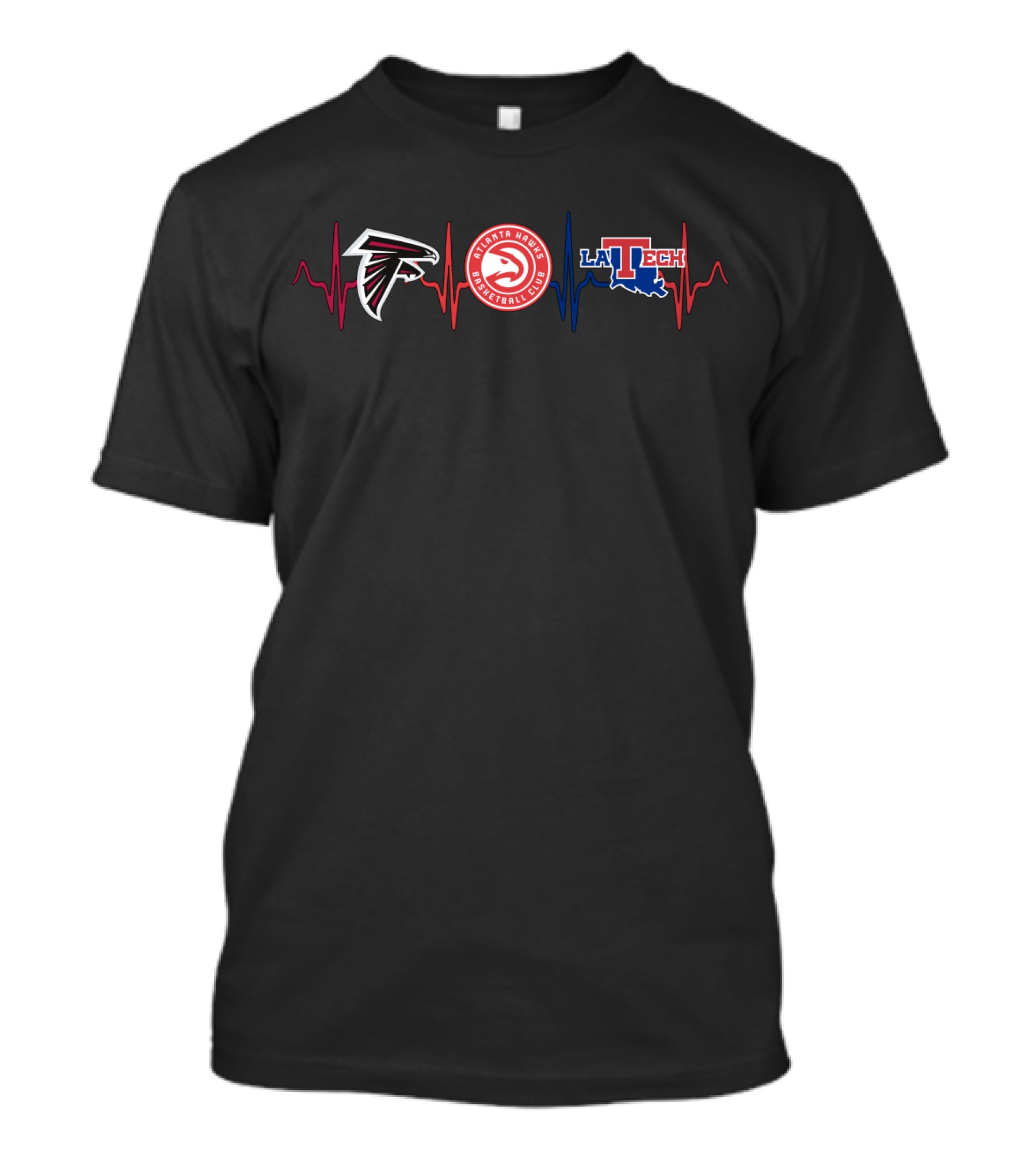 Atlanta Falcons Hawks La Tech Heartbeat T-Shirt
