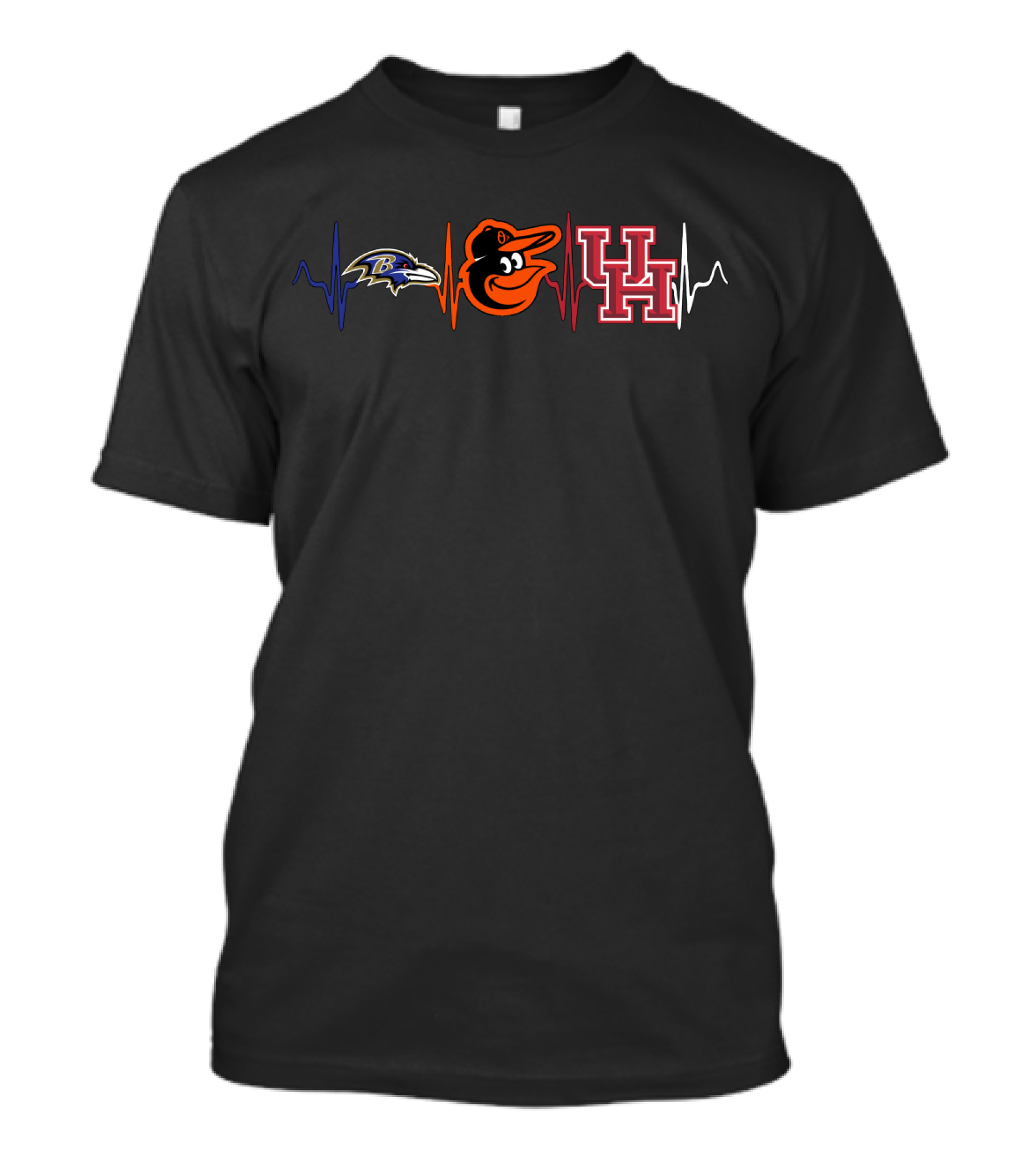 Baltimore Ravens Orioles Uh Heartbeat T-Shirt
