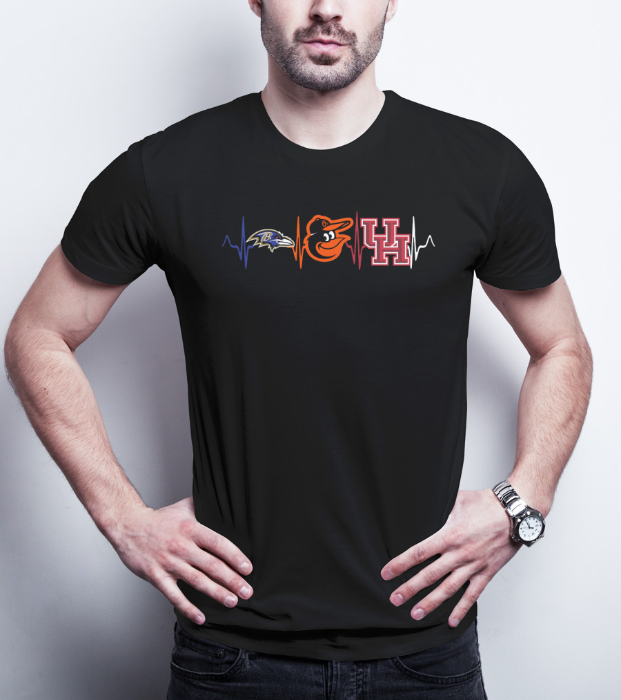 Baltimore Ravens Orioles Uh Heartbeat T-Shirt