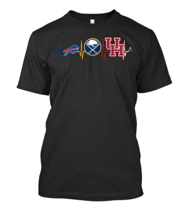 Buffalo Bills Sabres University Of Houston Heartbeat T-Shirt