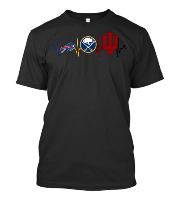 Buffalo Bills Buffalo Sabres Indiana Hoosiers Heartbeat T-Shirt