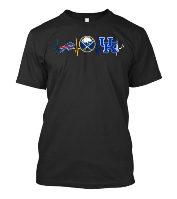 Buffalo Bills Sabres Heartbeat With Kw Uk T-Shirt