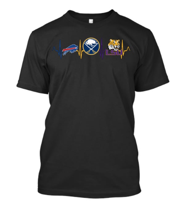 Buffalo Bills Buffalo Sabres Lsu Tigers Heartbeat T-Shirt