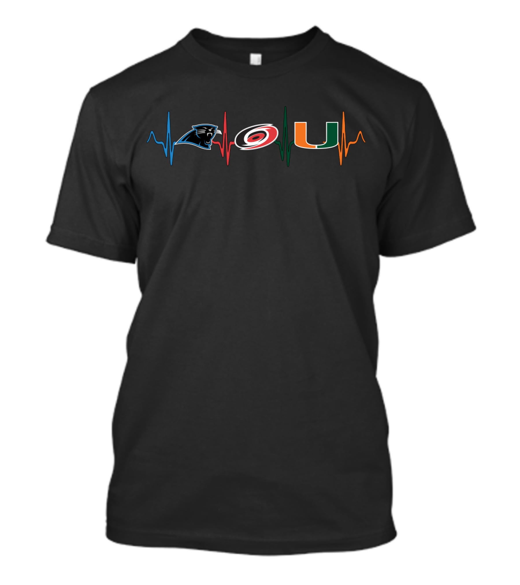 Love Carolina Panthers Hurricanes Miami Hurricanes T-Shirt