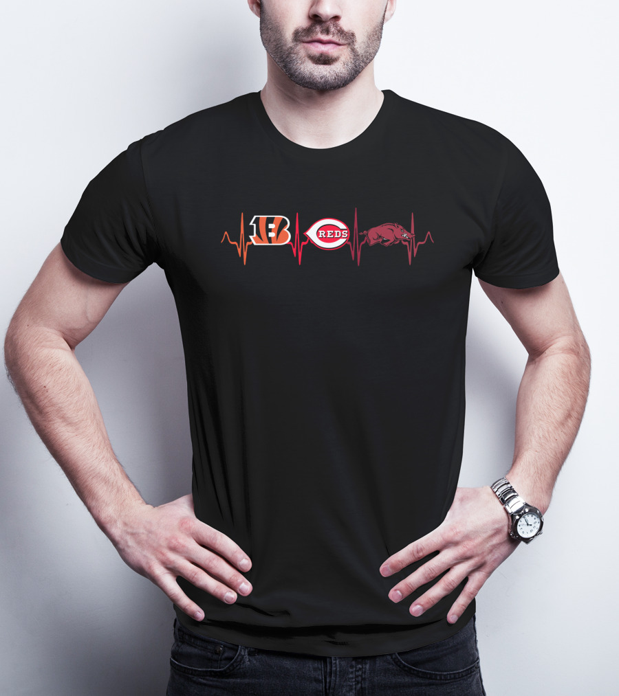 Bengals Reds Arkansas Razorbacks Love T-Shirt