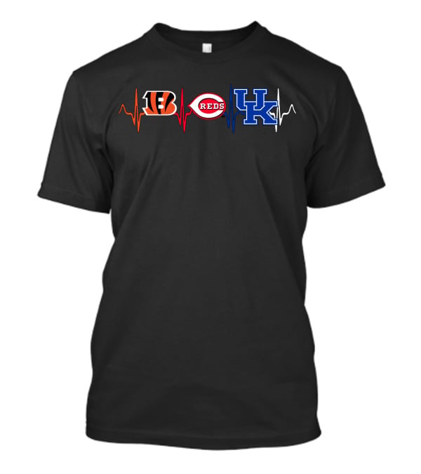 Love Bengals Reds Kentucky Heartbeat T-Shirt